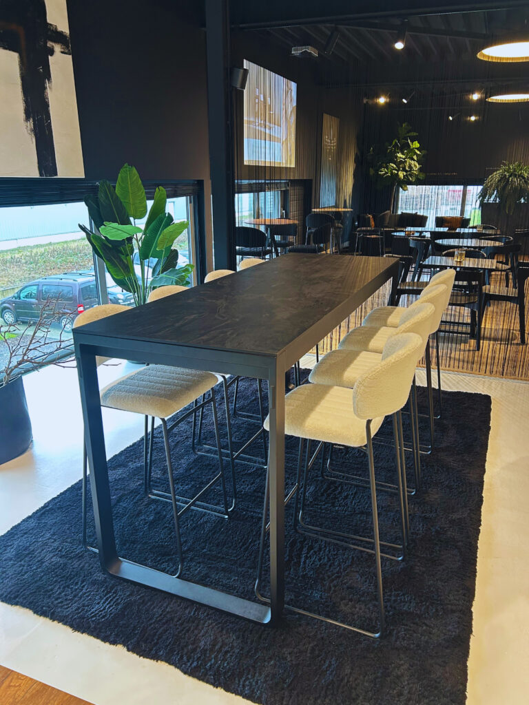 Flow Bridge Table – Tall Black Table for Events - Select Hire